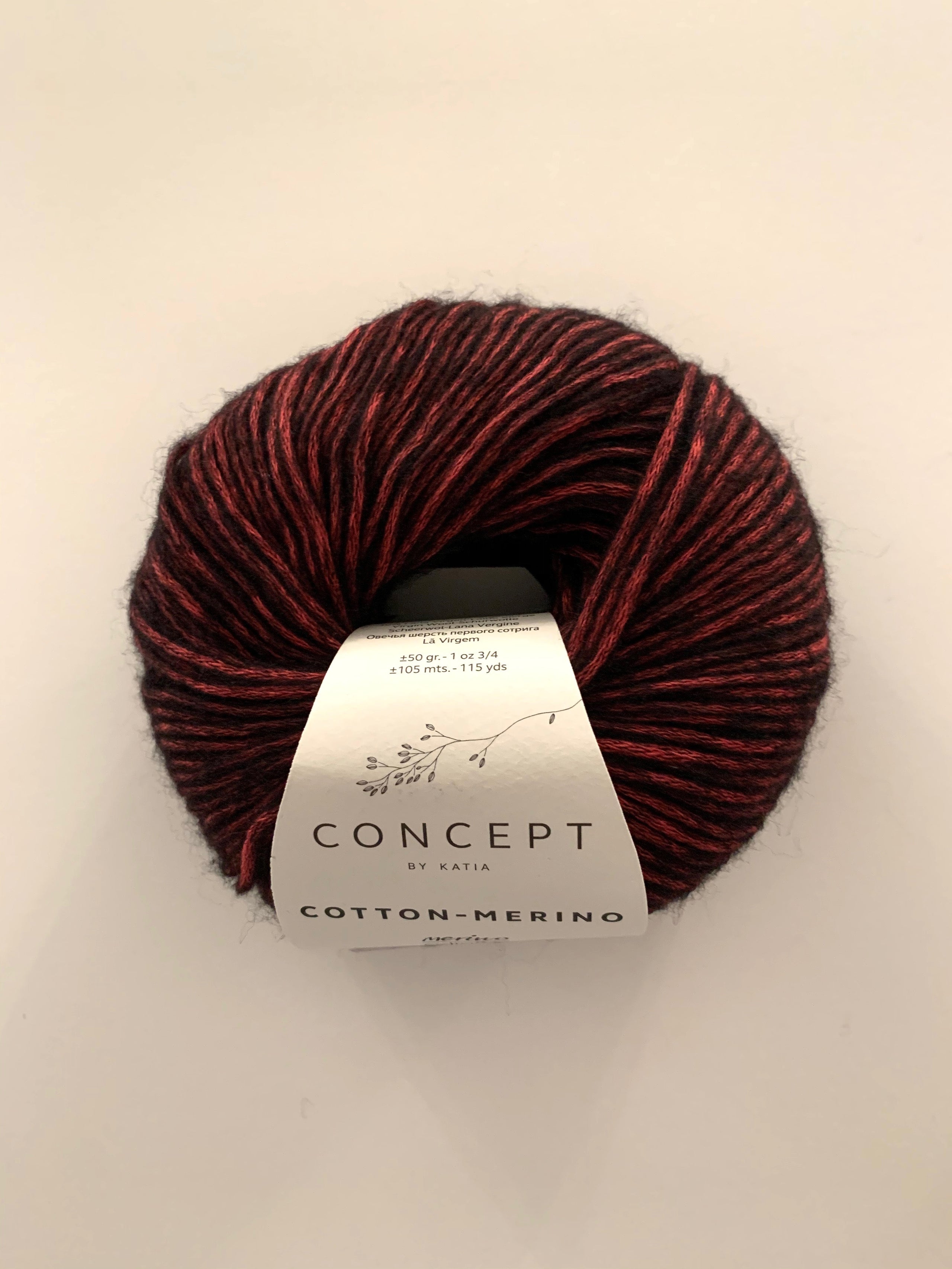 Katia Cotton Merino Crimson | Unraveled Yarn Shop